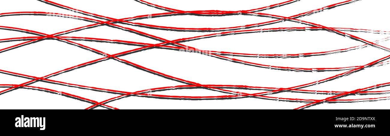 Abstract background of wavy intertwining lines with shadows, red on white Stock Vector Image ...