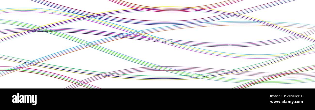 Abstract Background Of Wavy Intertwining Colored Lines On White Stock Vector Image And Art Alamy