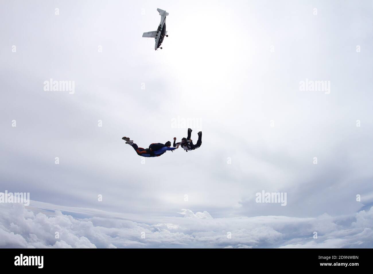 Skydivers jumping from the plane Stock Photo - Alamy