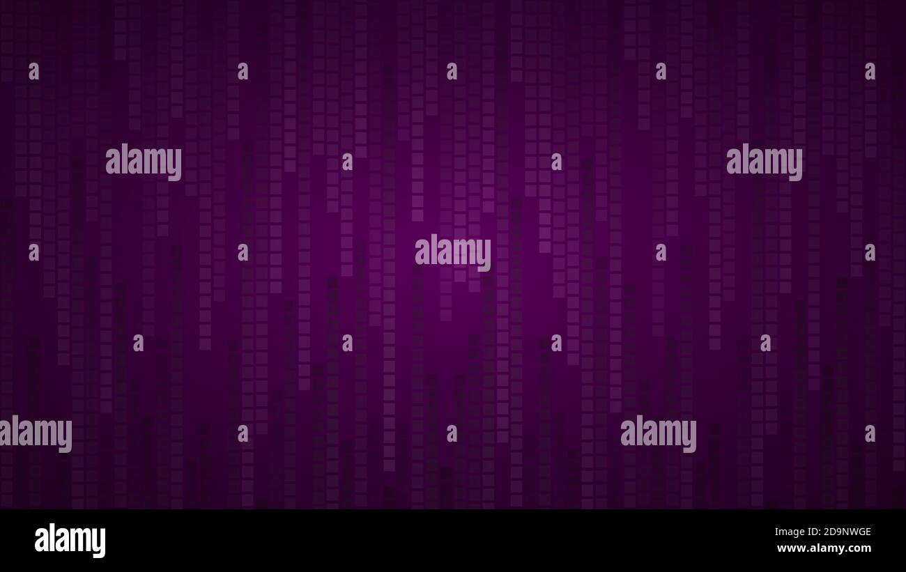 Abstract background of small squares or pixels in shades of dark purple ...