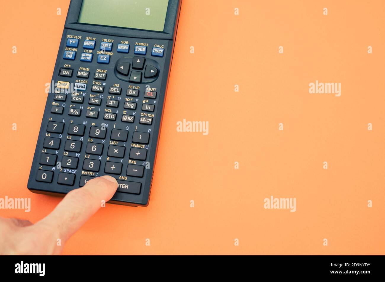 Finger pressing button on calculator hi-res stock photography and ...