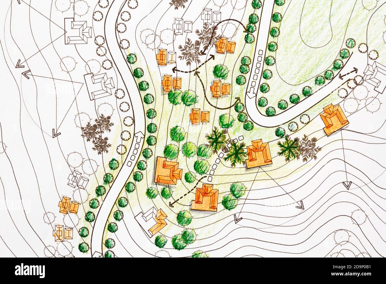 Landscape Architect Designing on site analysis plan Stock Photo - Alamy