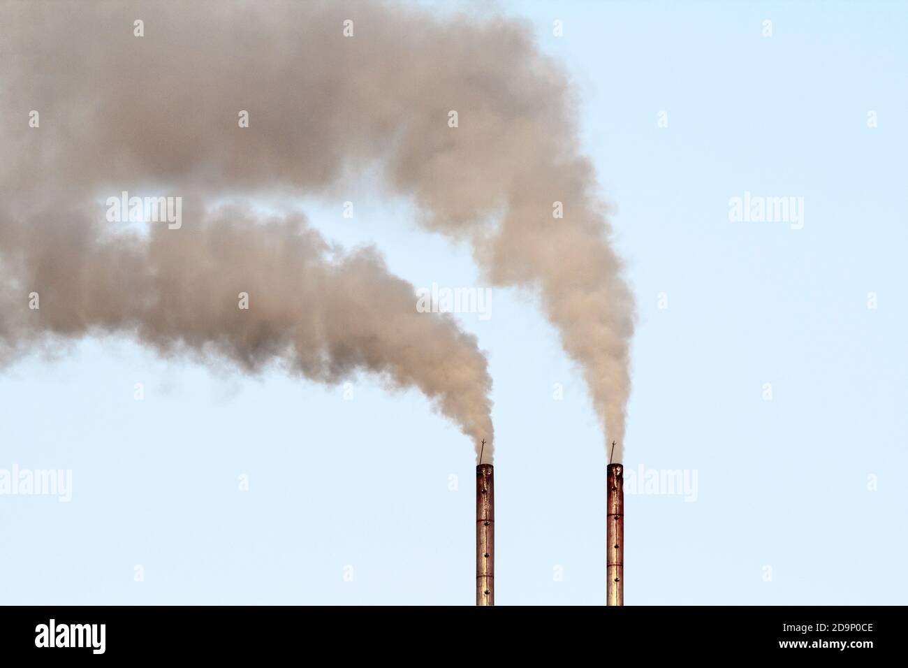 Air pollution by smoke coming out of factory Stock Photo - Alamy