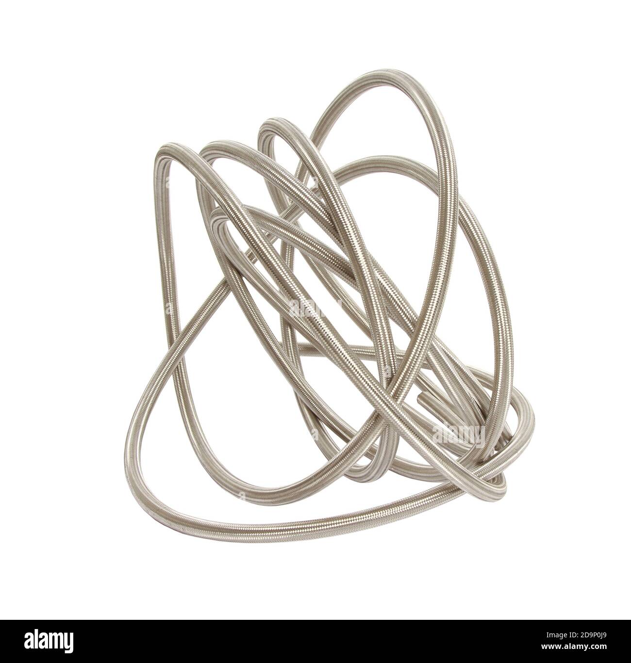 A closeup shot of a tangled metal wire on a white background Stock ...