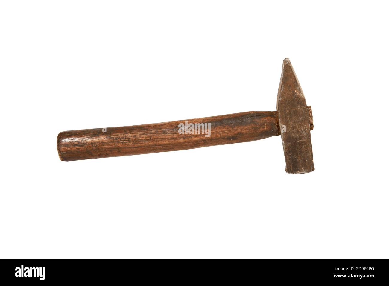 A rusty old wooden hammer isolated on a white background Stock Photo ...