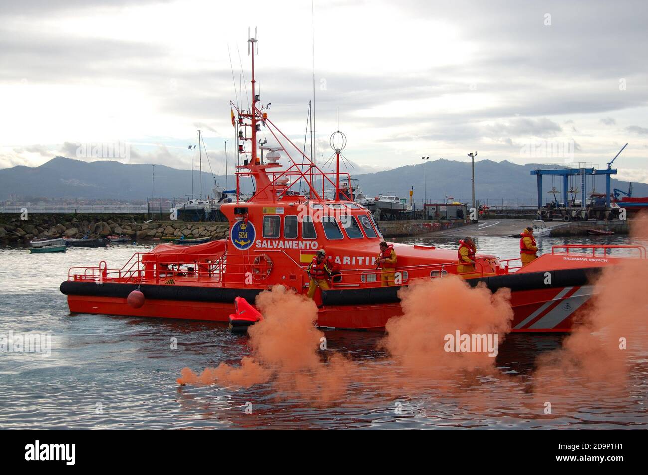 CANGA, SPAIN - Nov 09, 2008: photo of the rescue of the shipwrecked by ...