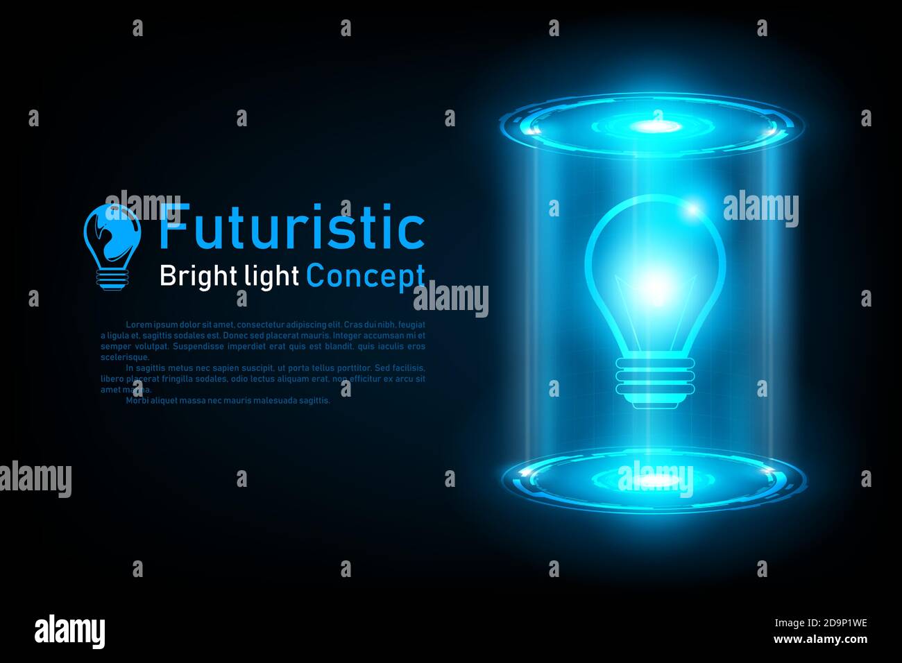 Abstract futuristic Lightbulb idea Hologram.Future concept.vector and ...
