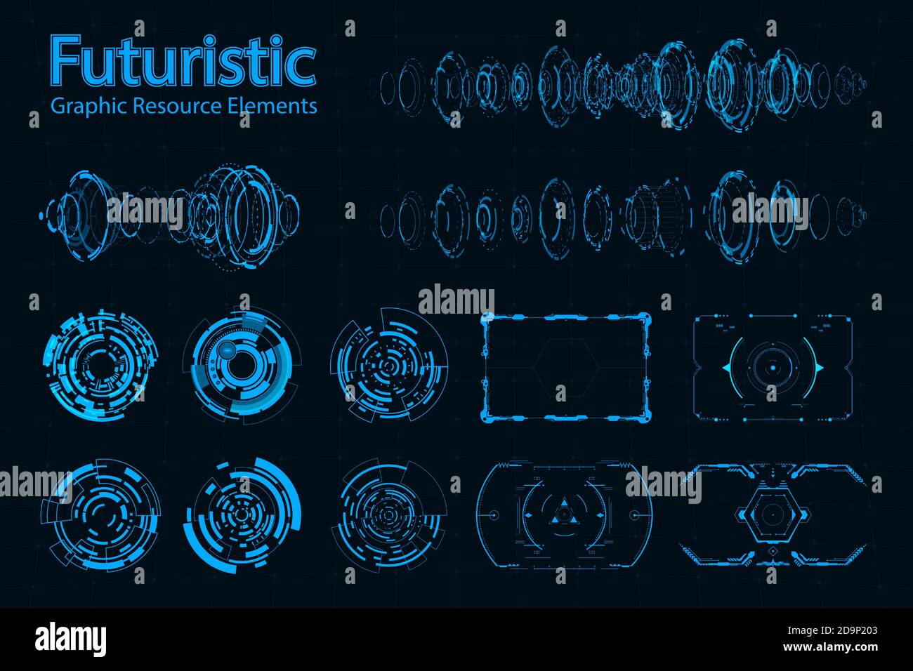 Abstract futuristic Elements Pack.Future concept.vector and ...