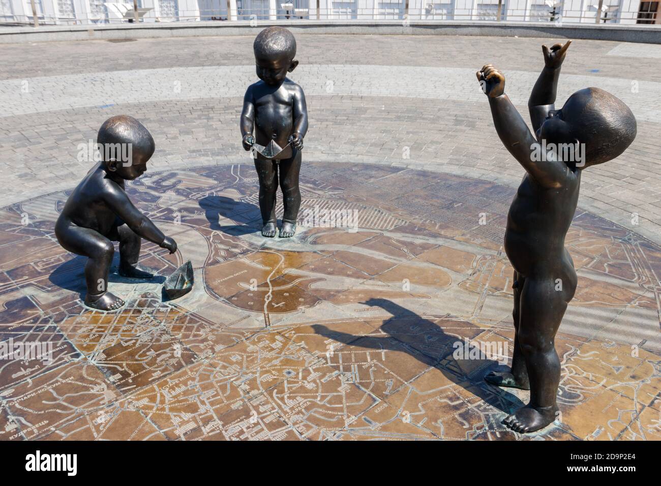 Kiev, Ukraine - July 28, 2018: Children's monument to the founders of ...