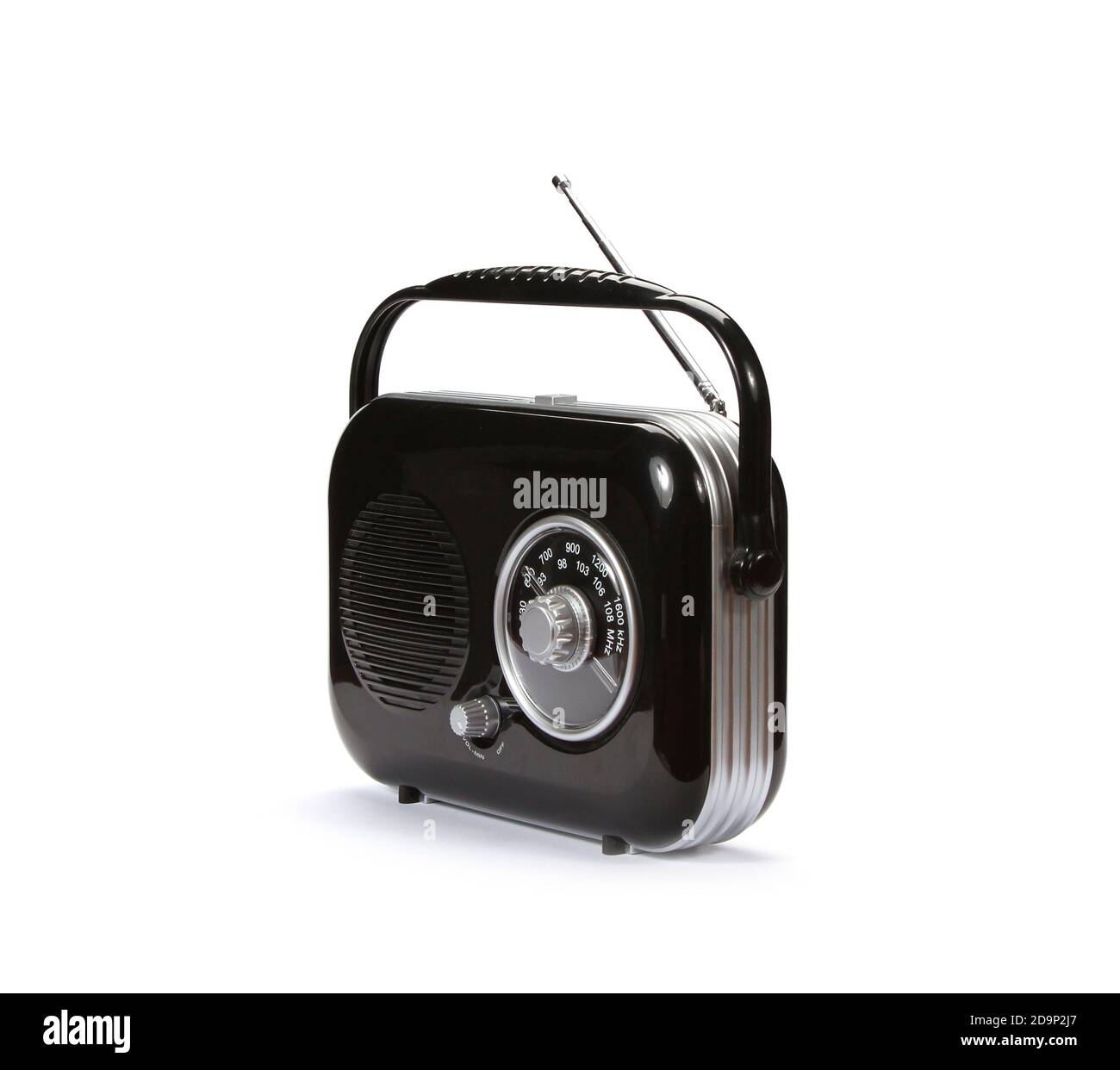 An old vintage black radio isolated on a white background Stock Photo ...