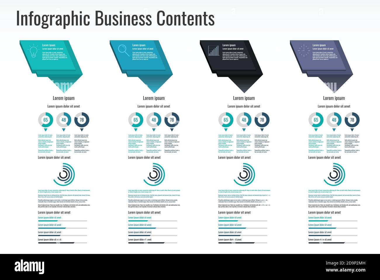 Infographic design pie charts and step circle diagram Stock Vector ...