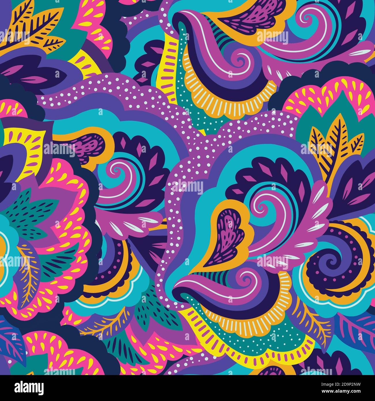 Funky colorful seamless psychedelic texture for decoration and design ...
