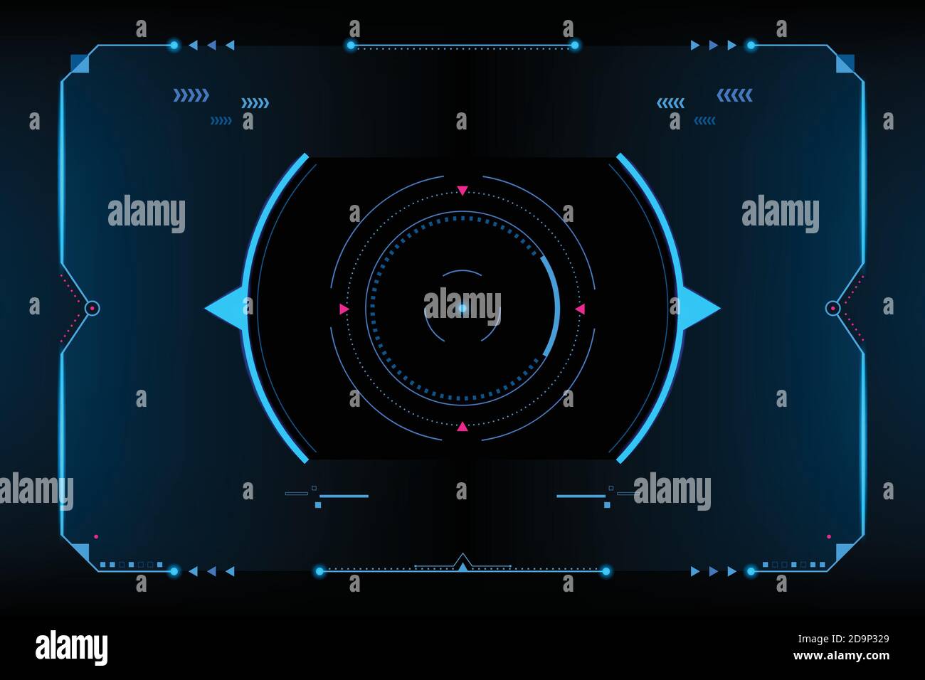 Abstract Circle Connection Futuristic With Flare Light On Grid Backgroundfuture Conceptvector