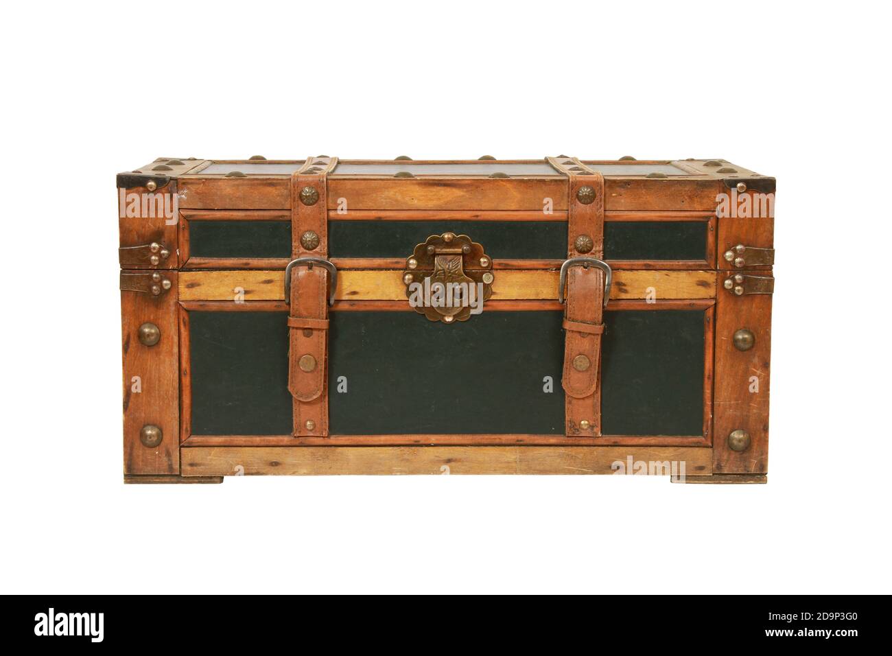 A vintage old trunk isolated on a white background Stock Photo - Alamy
