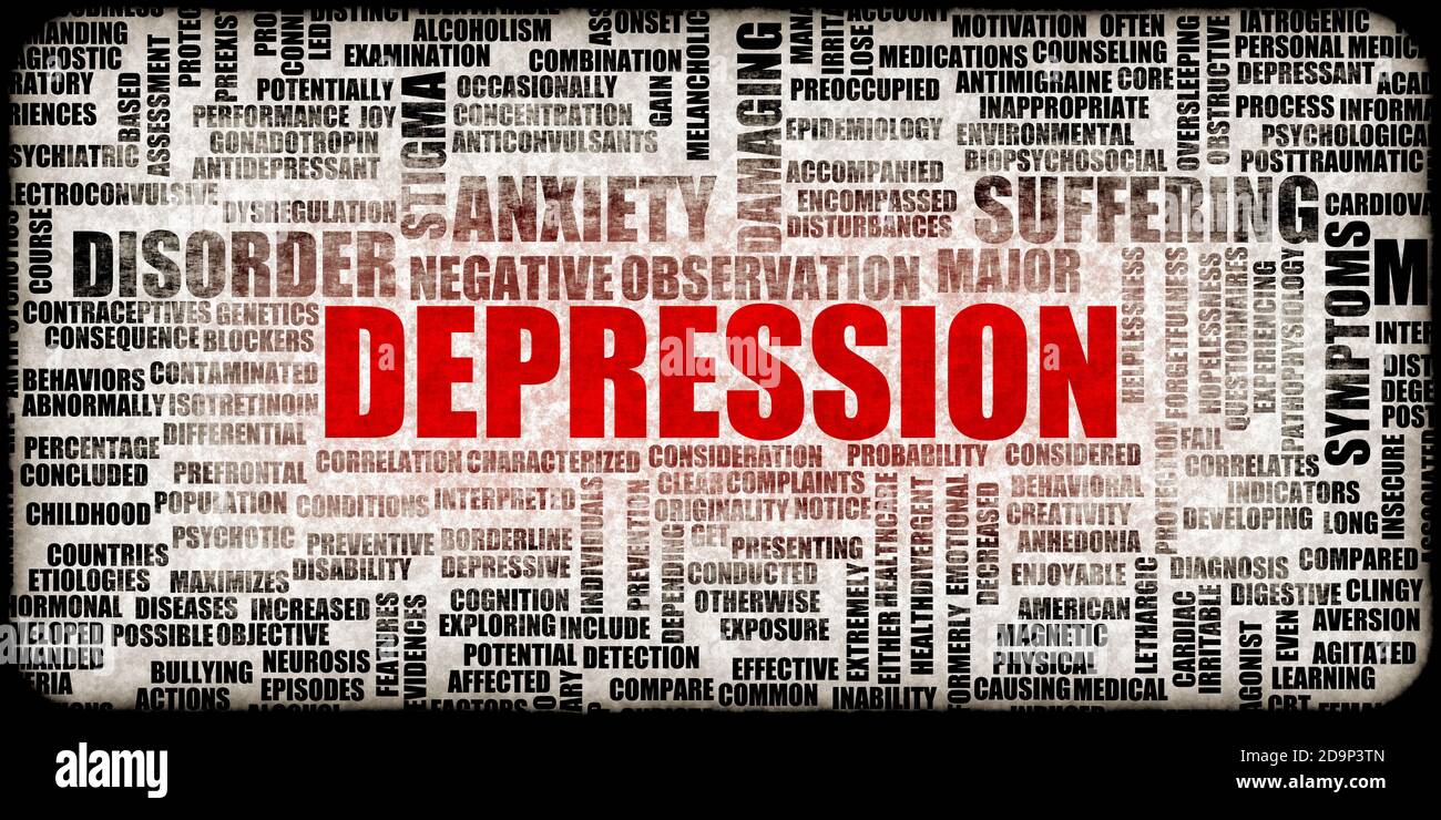 Depression as a Mental Illness Disorder Concept Background Stock Photo ...