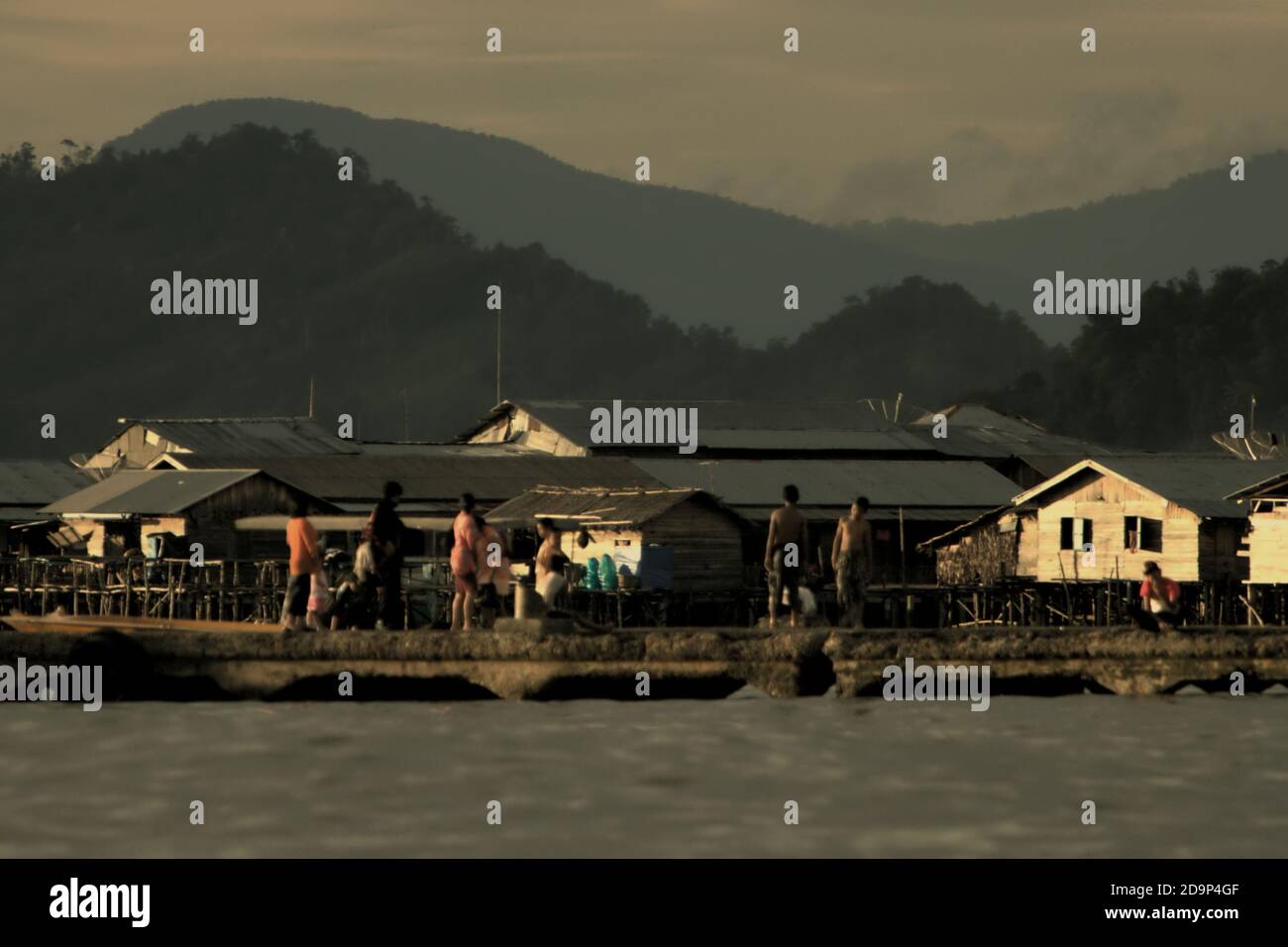 A fishing village on the edge of Tapian Nauli Bay in North Sumatra ...
