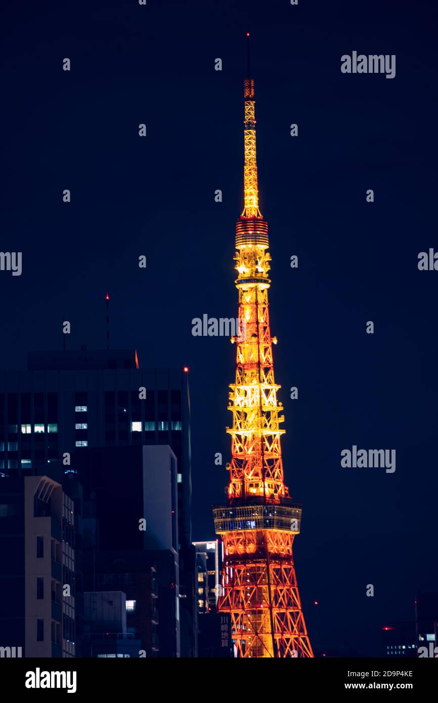 Tokyo Tower top view during the night Stock Photo - Alamy