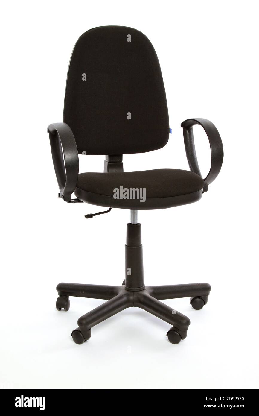 Black chair on white background Stock Photo - Alamy