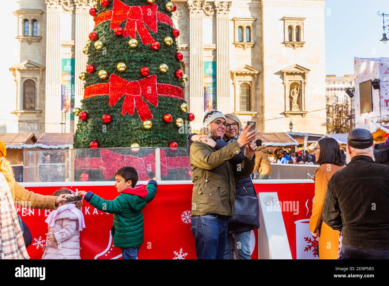 BUDAPEST, HUNGARY - November 21, 2019: Christmas tree in front of the ...