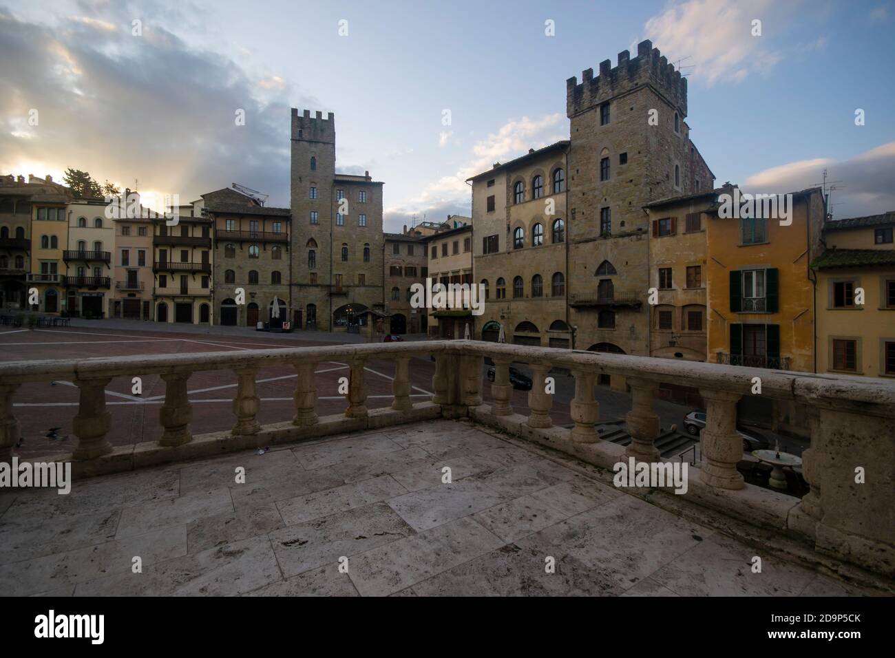 Portrait of Piazza Grande ancient square in the old center of Arezzo ...