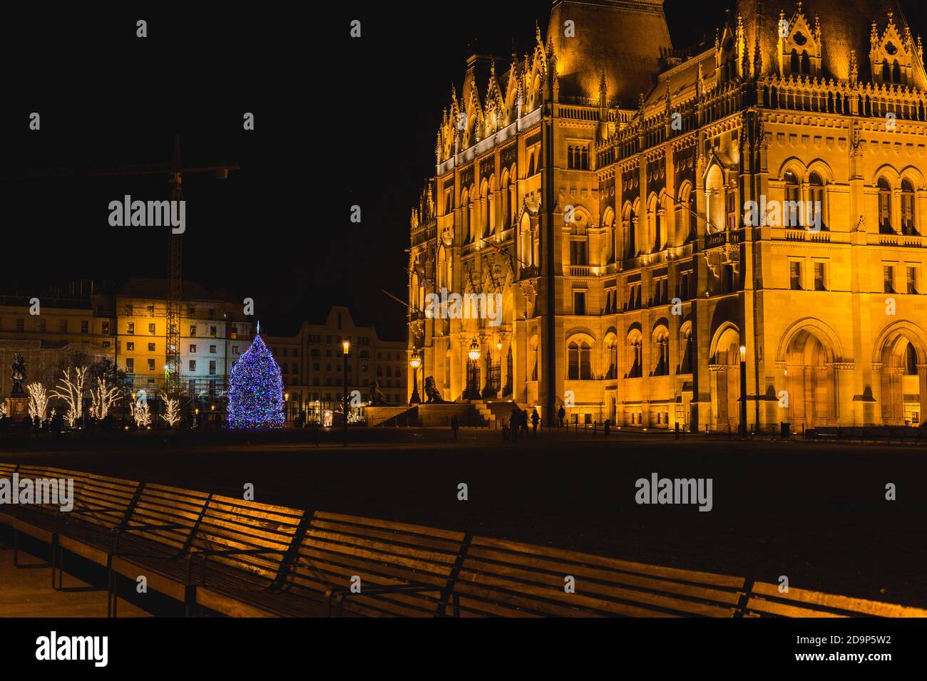 Christmas Tree In Front Off Parliament Building, At Kossuth Square ...