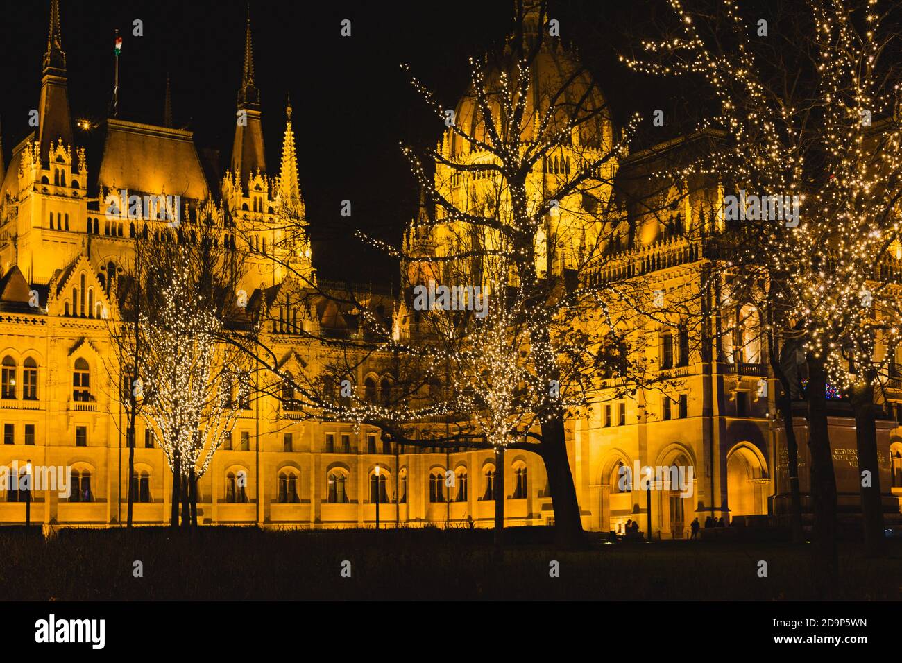 Christmas Tree In Front Off Parliament Building, At Kossuth Square ...