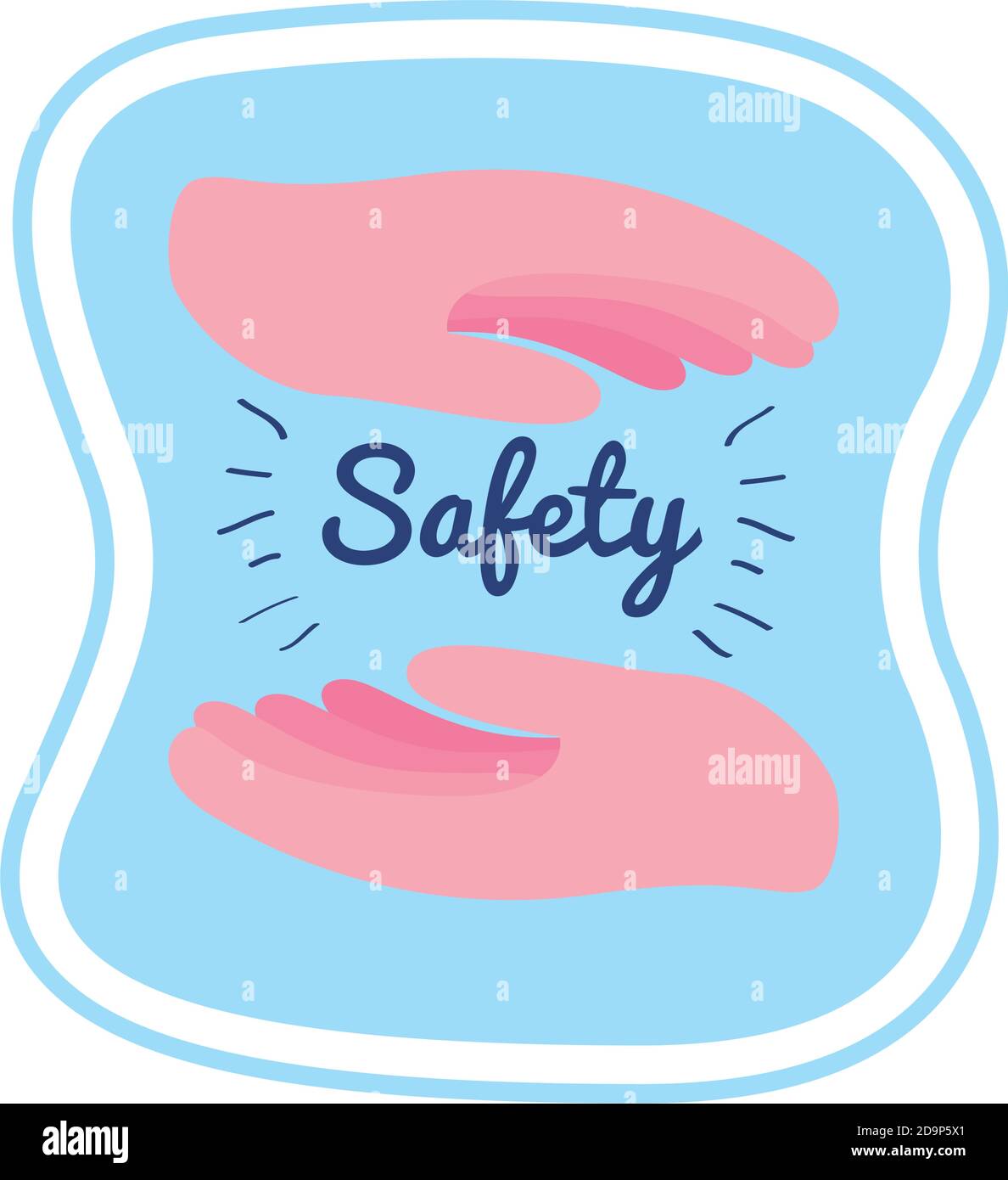 safety lettering campaign with hands vector illustration design Stock ...