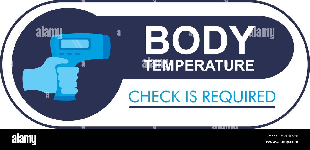 body temperature check lettering campaign stamp vector illustration ...