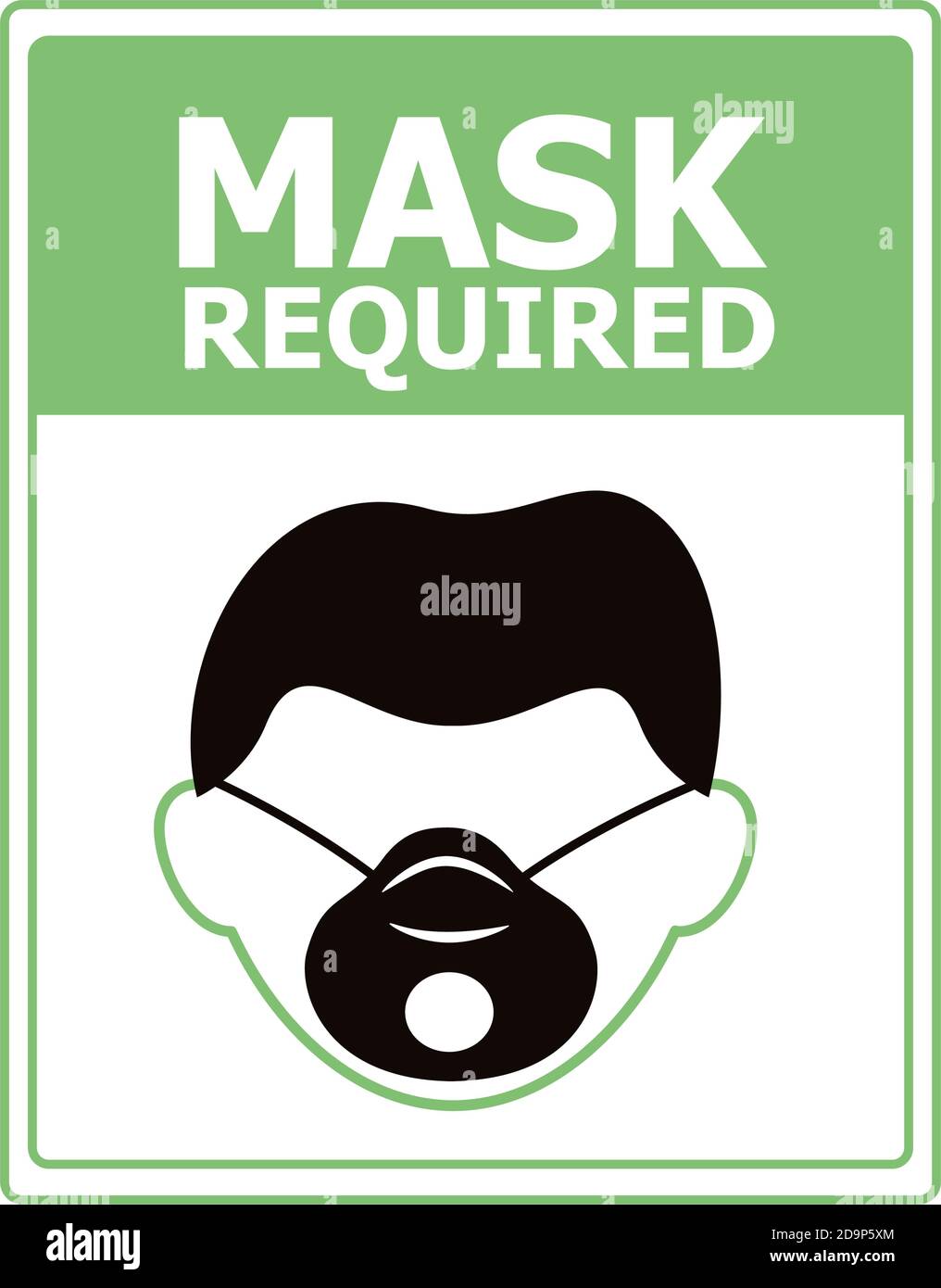 mask required square label stamp with man wearing mask vector ...