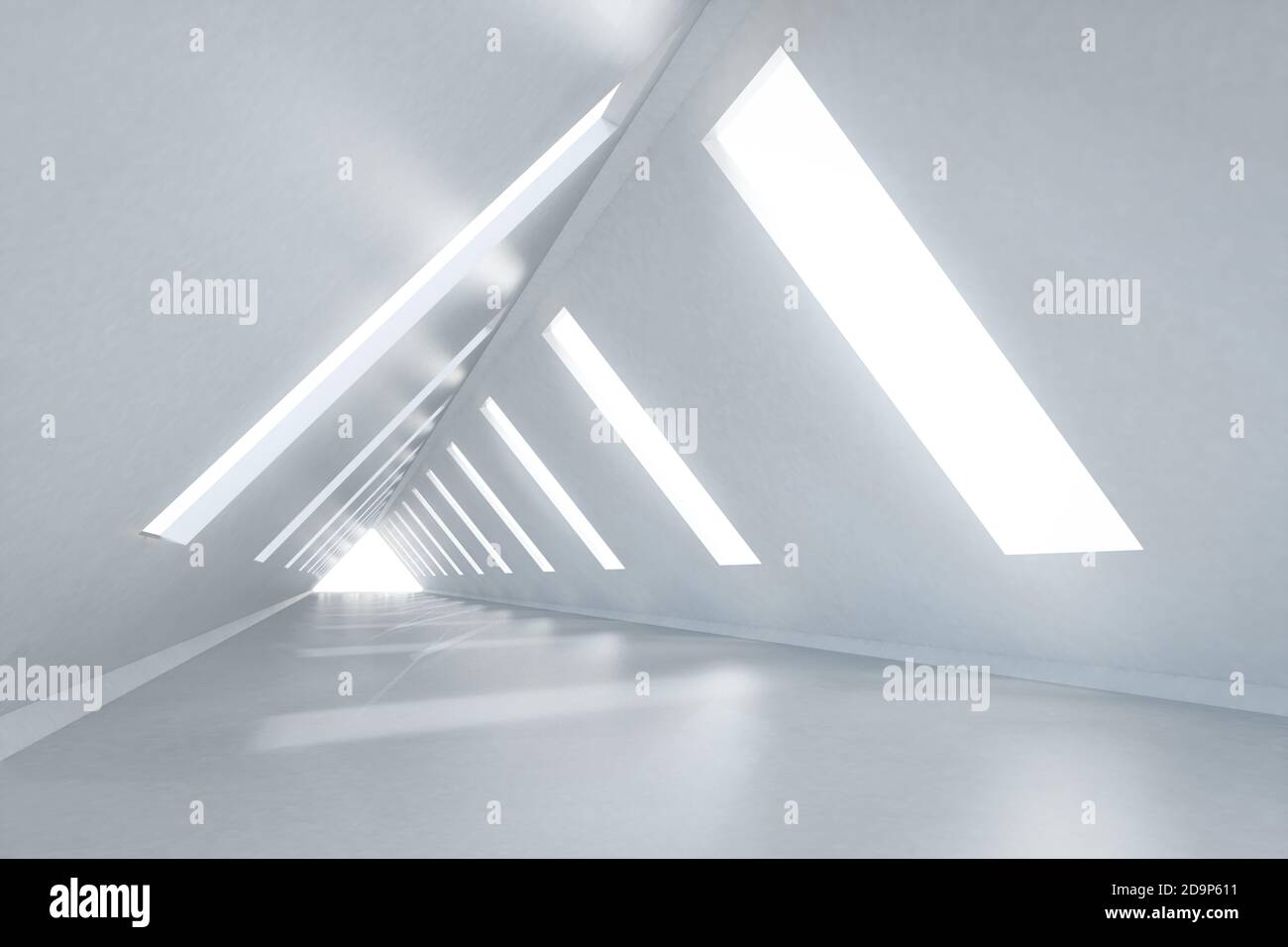 3d rendering empty room interior with triangle shape Stock Photo - Alamy