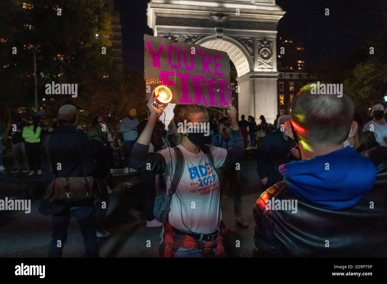 NEW YORK, NY – November 6, 2020: People have taken to the streets after ...