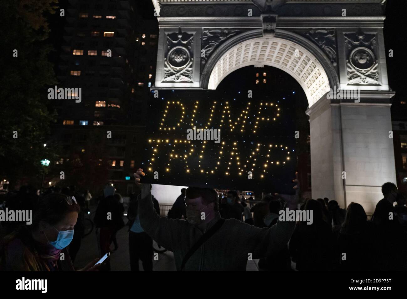 NEW YORK, NY – November 6, 2020: People have taken to the streets after ...