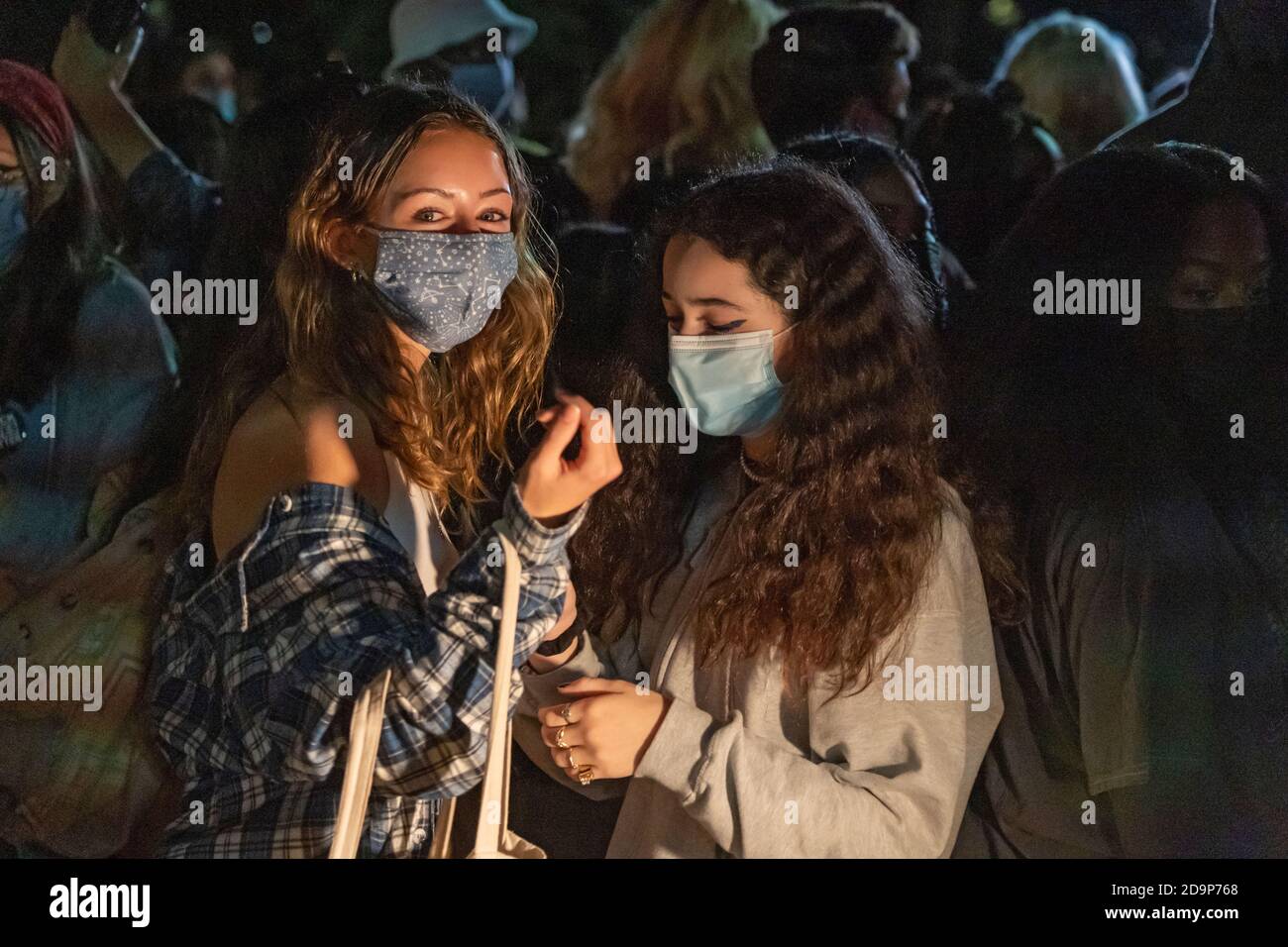 NEW YORK, NY – November 6, 2020: People have taken to the streets after ...
