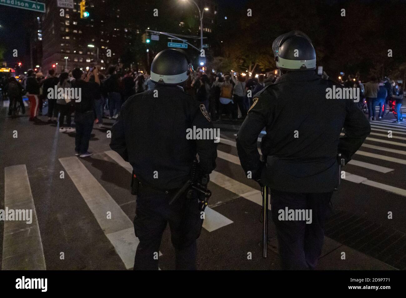 NEW YORK, NY – November 6, 2020: People have taken to the streets after ...