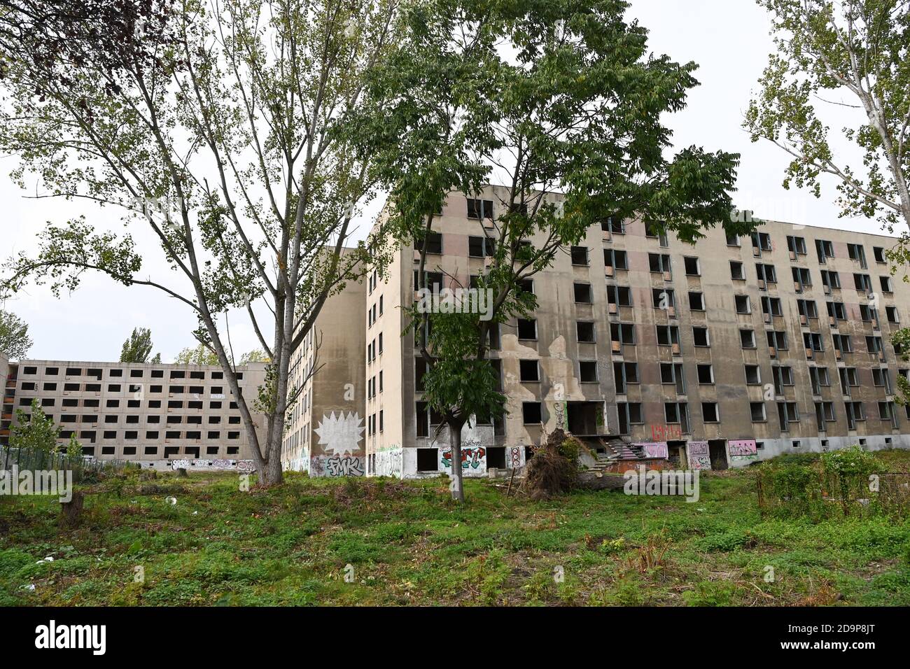 Berlin, Germany. 08th Oct, 2020. Derelict prefabricated concrete slab ...