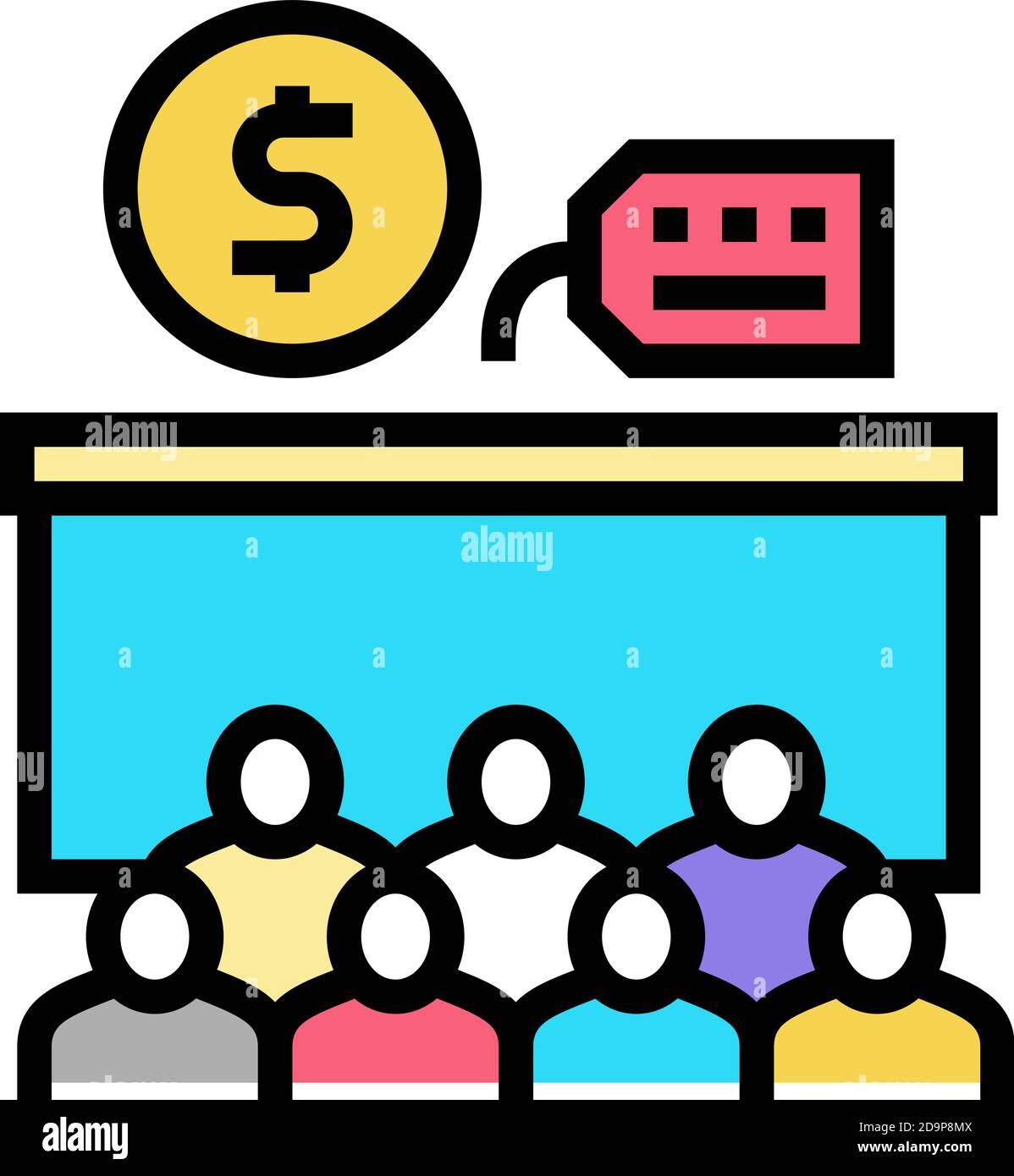 conference room rental color icon vector illustration Stock Vector ...