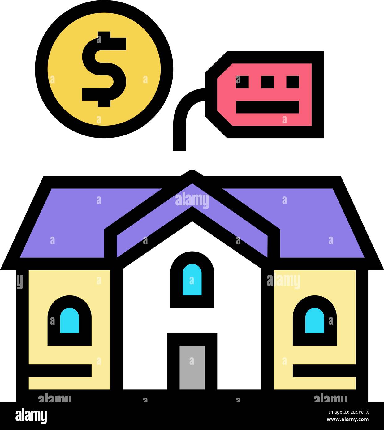 house building rental color icon vector illustration Stock Vector Image ...