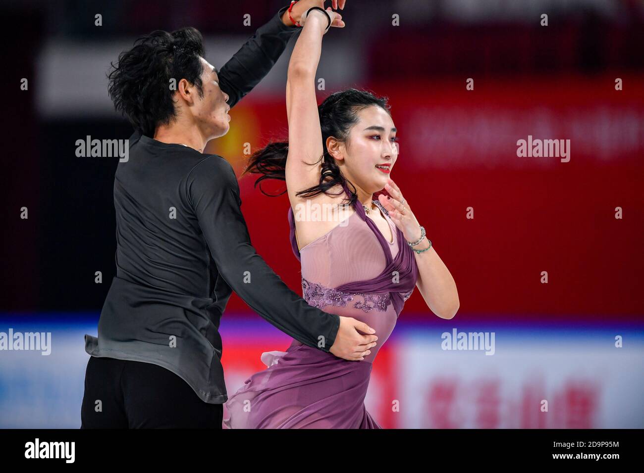 Chongqing. 7th Nov, 2020. Guo Yuzhu/Zhao Pengkun (L) of China perform during the Ice Dance Free ...