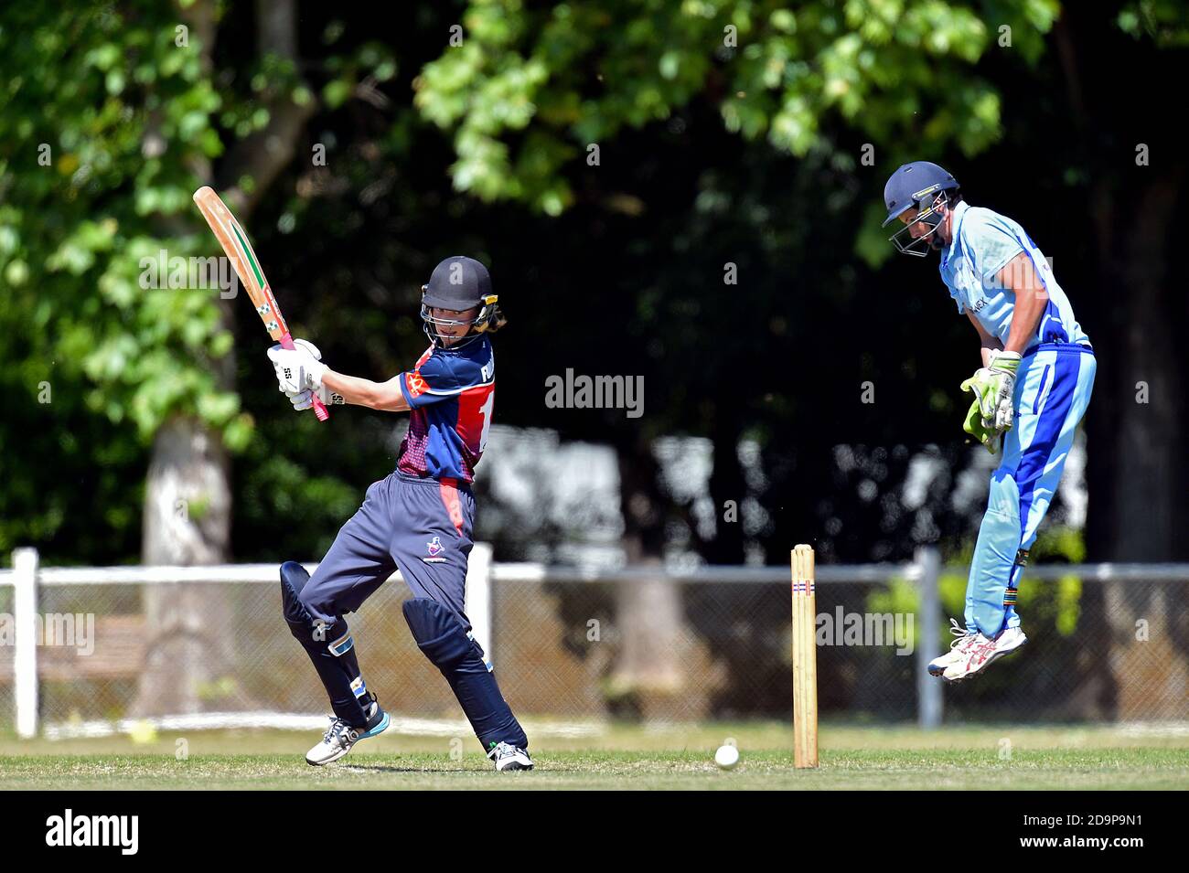 Sport cricket jumping batting hi-res stock photography and images - Alamy