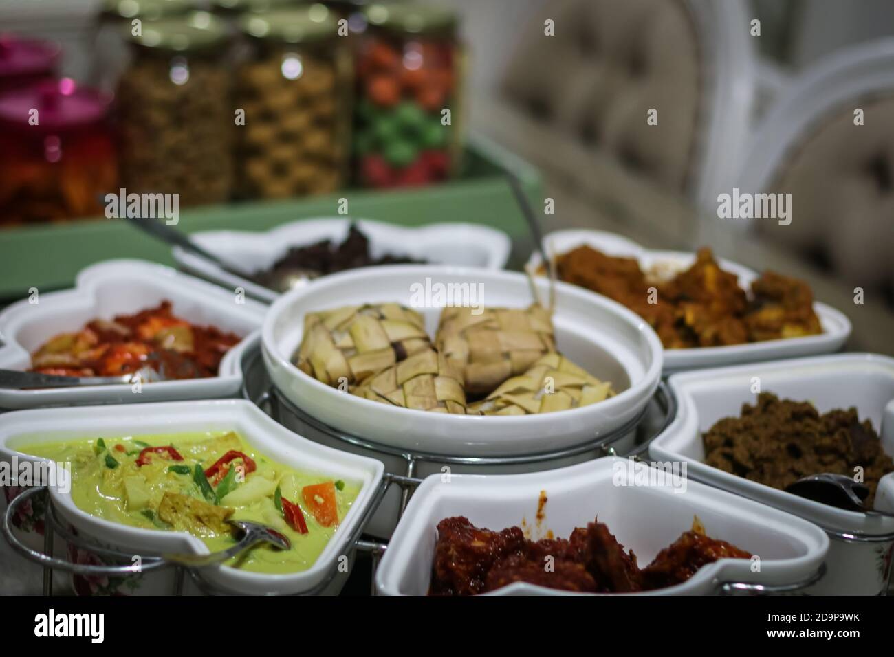 Malaysian local traditional food, lemang, ketupat, ketupat palas and ...