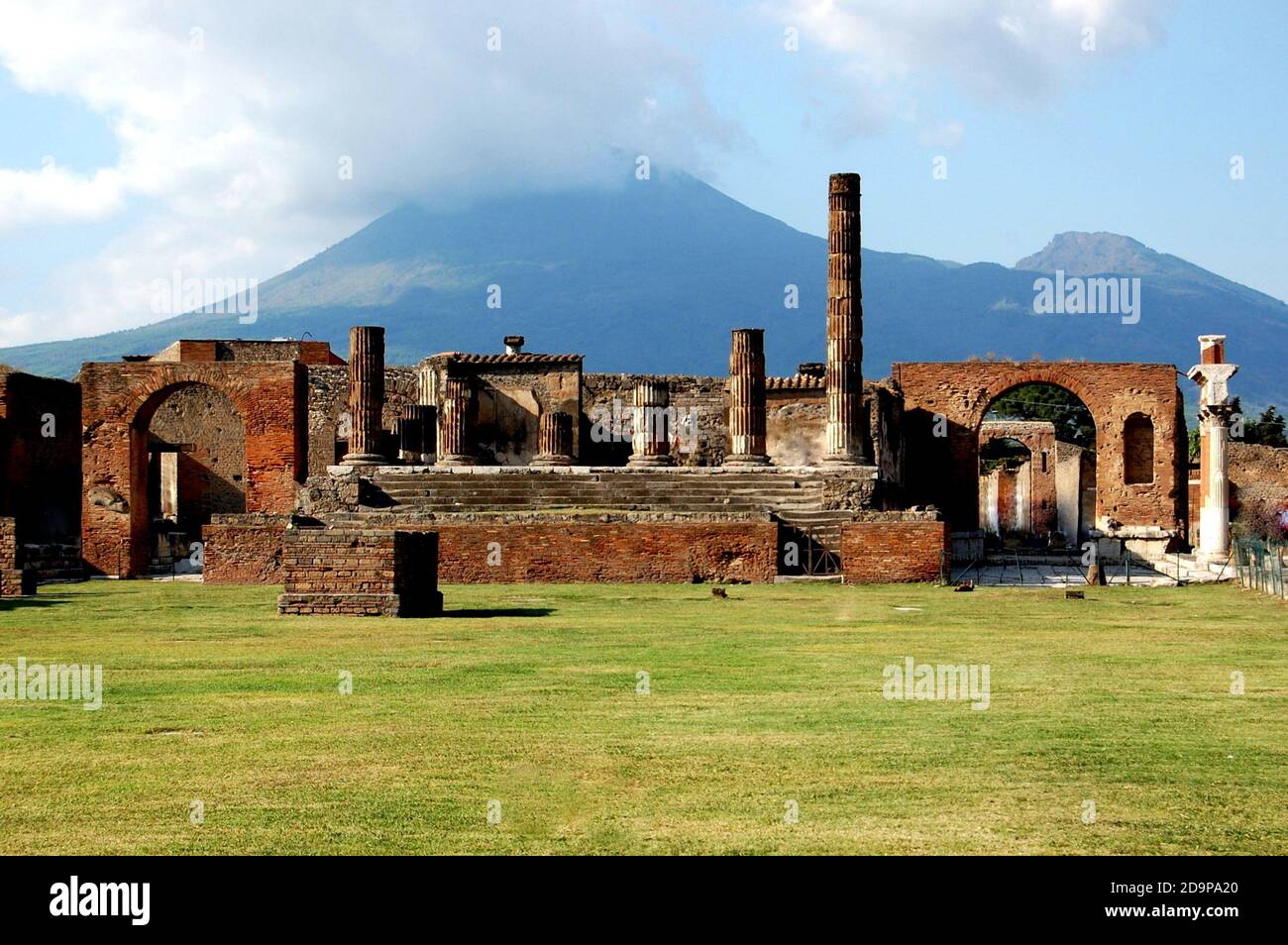 Italy, near Naples, the city of Pompeii was destroyed during the ...