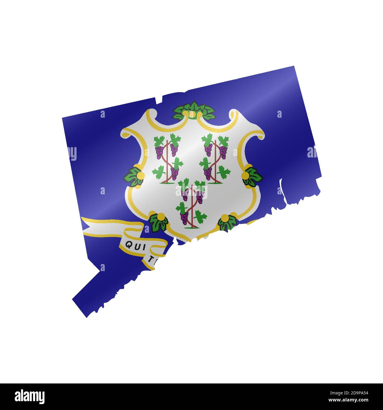 Waving flag map of Connecticut. Vector illustration Stock Vector Image ...