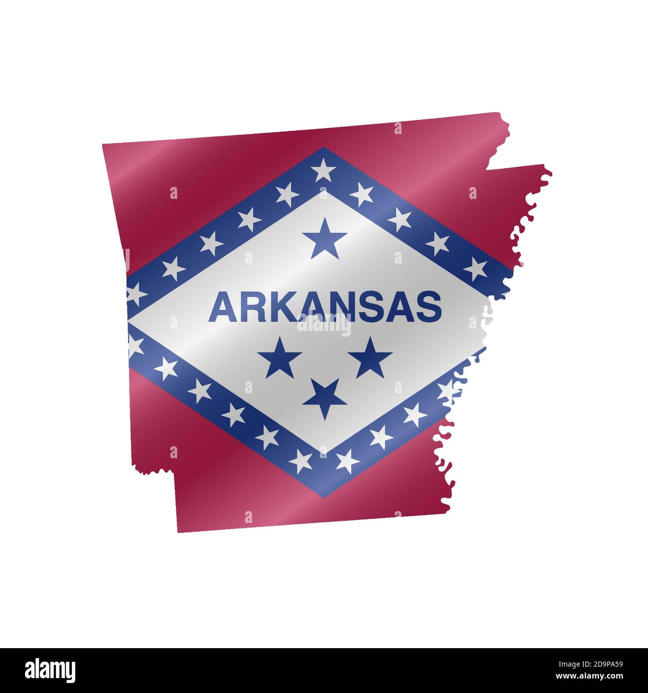 Waving flag map of Arkansas. Vector illustration Stock Vector Image ...