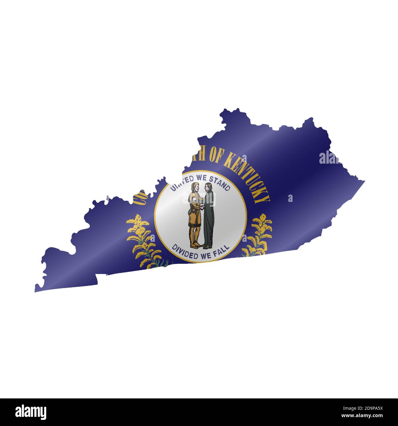 Waving flag map of Kentucky. Vector illustration Stock Vector Image ...