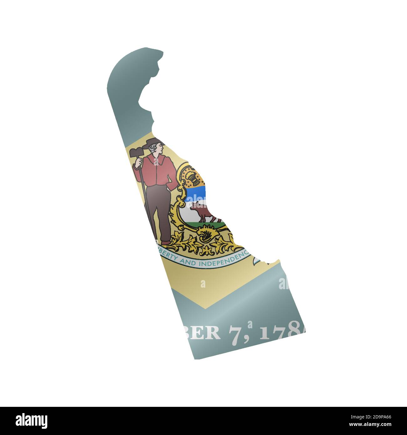 Waving flag map of Delaware. Vector illustration Stock Vector Image ...
