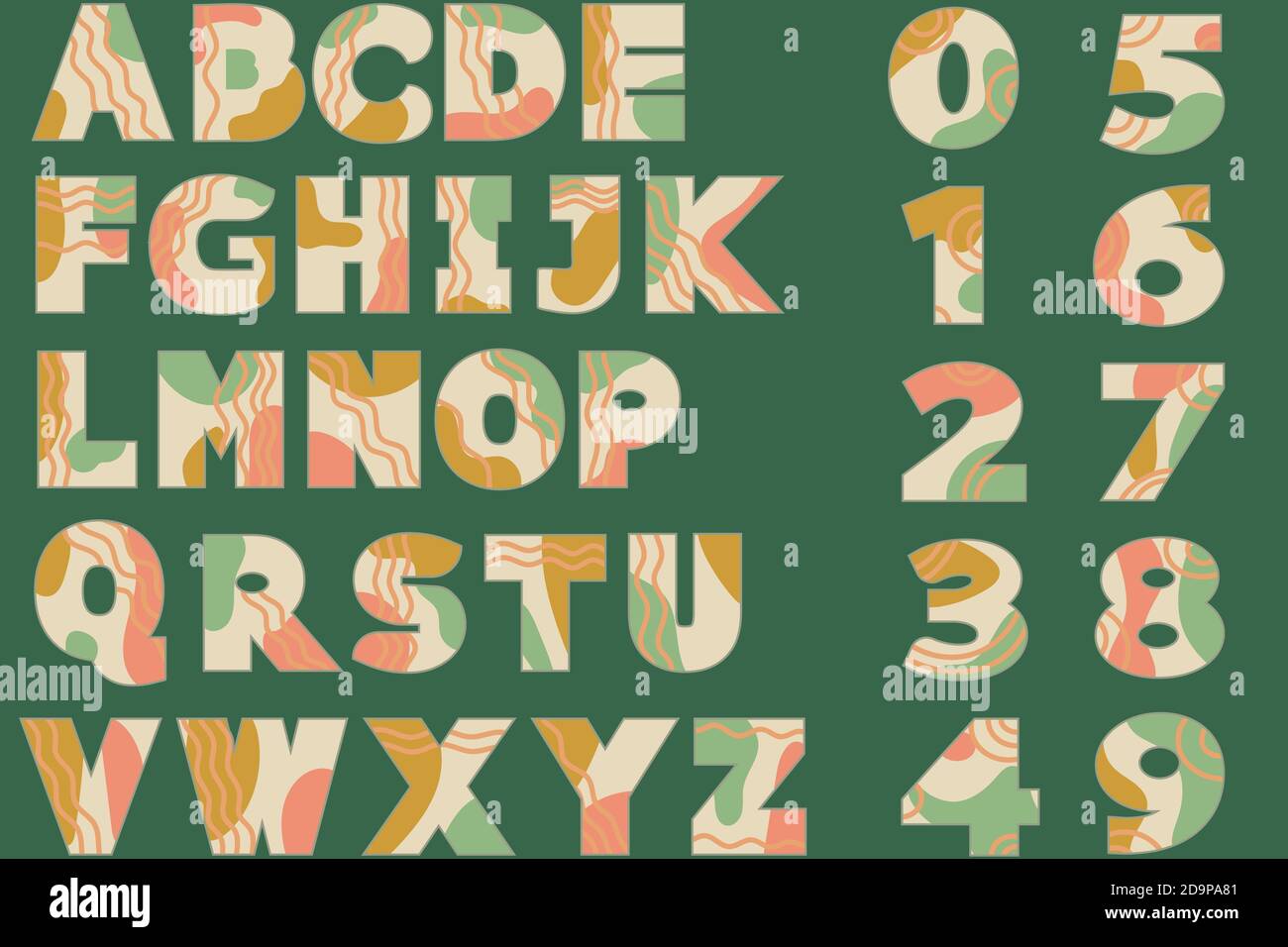 vector alphabet and numbers in retro style Stock Vector Image & Art - Alamy