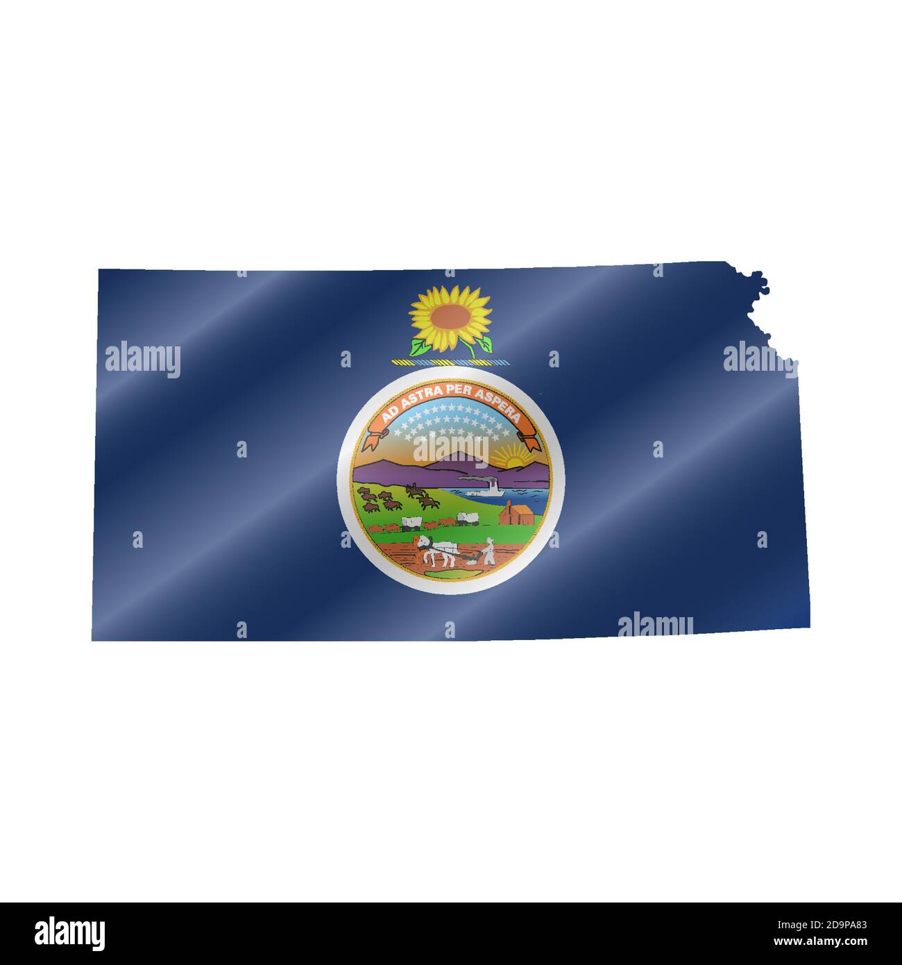 Waving flag map of Kansas. Vector illustration Stock Vector Image & Art ...