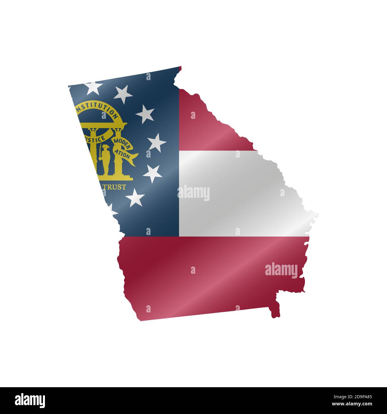 Waving flag map of Georgia. Vector illustration Stock Vector Image ...