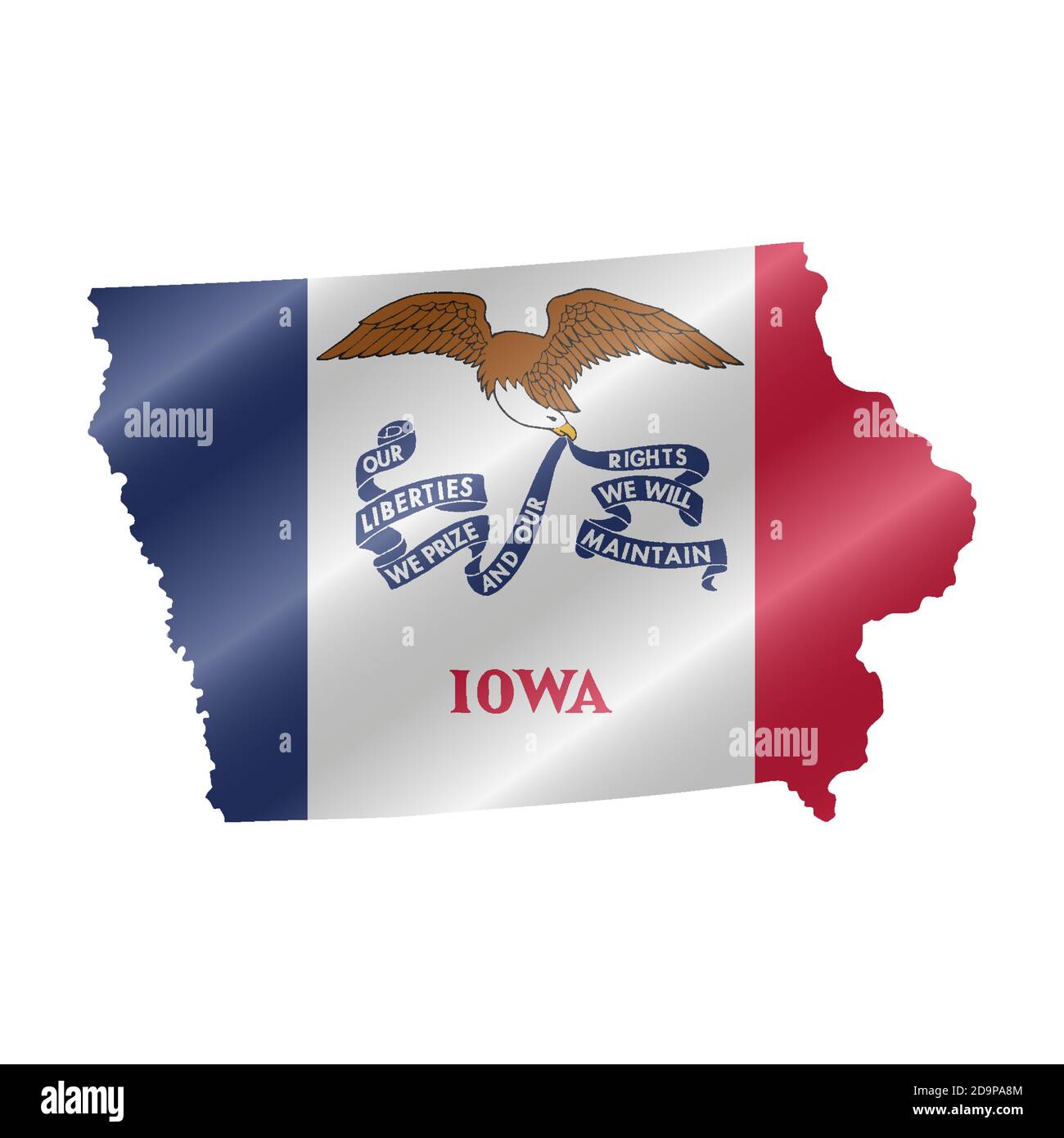 Waving flag map of Iowa. Vector illustration Stock Vector Image & Art ...