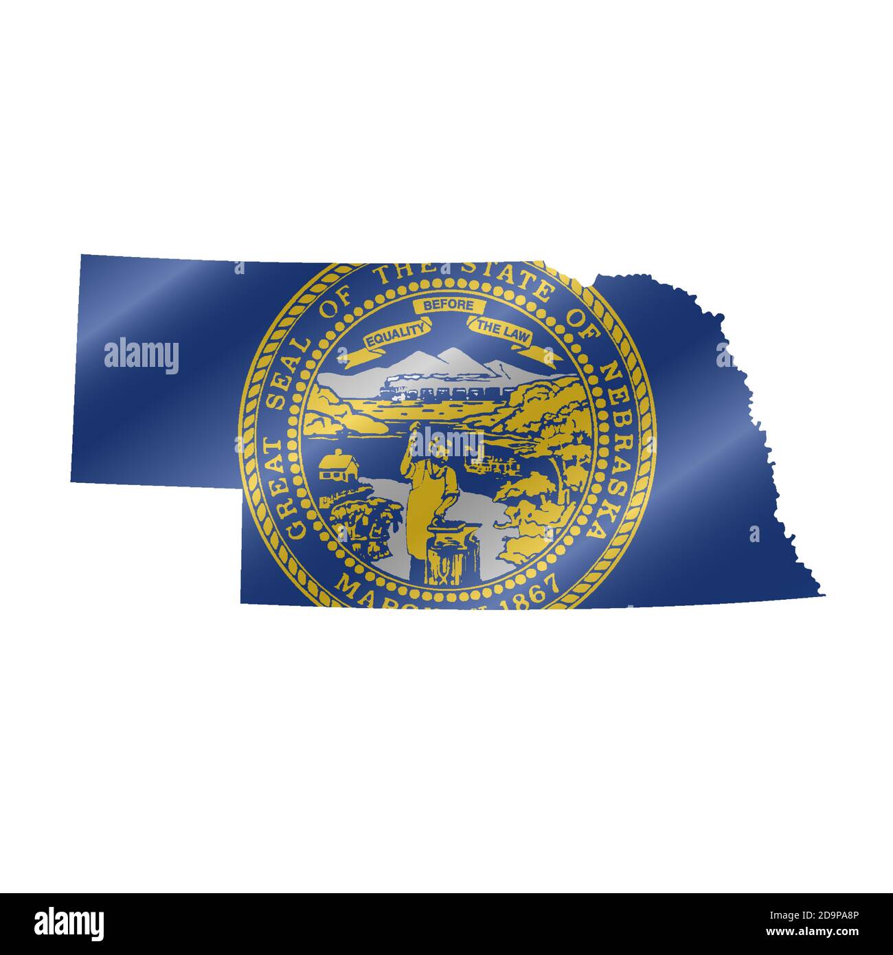 Waving flag map of Nebraska. Vector illustration Stock Vector Image ...
